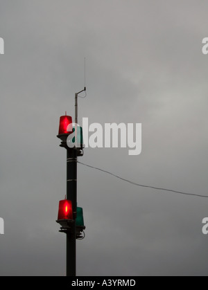 sea port entry warning lights Stock Photo - Alamy