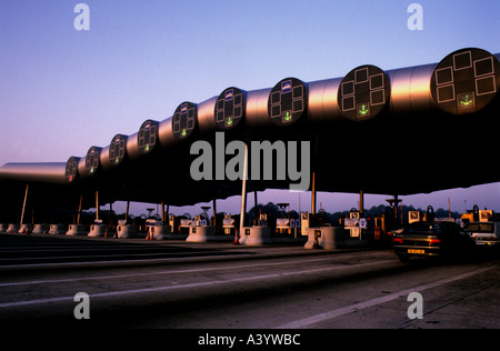 French motorway toll station on the A16 autoroute northern France Stock ...