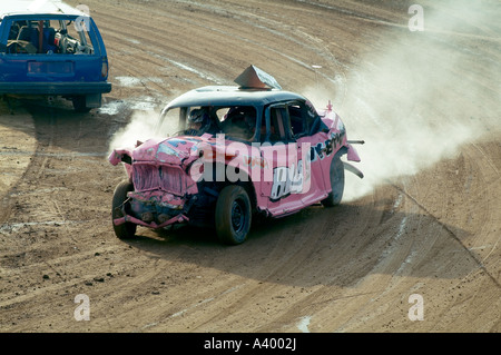 classic cars being banger raced Stock Photo - Alamy