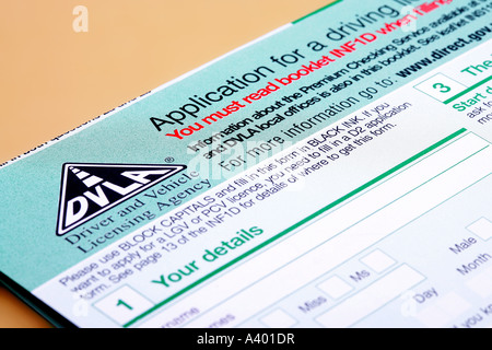 DVLA UK driving licence application form D1 Stock Photo: 38936900 - Alamy