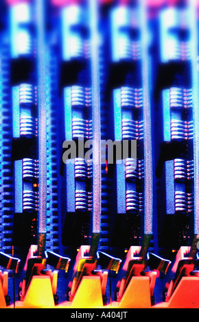 Macro Close up of computer RAM chip; random access memory chip slot for ...