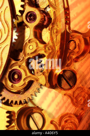 detail of clockwork, clock, contango Stock Photo - Alamy