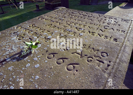 UK, England, Derbyshire, Eyam, Catherine Mompesson’s grave, only plague ...