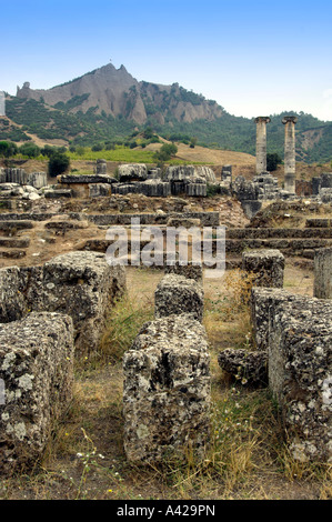 The ruins of the Temple of Artemis and the Acropolis in Sardis Turkey ...