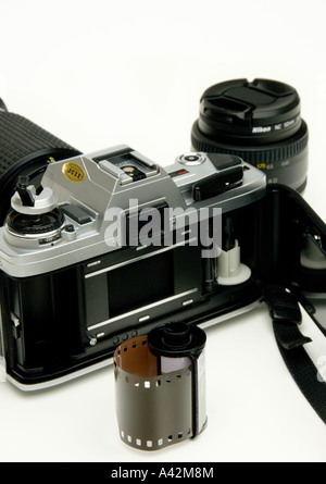 35mm film camera with open back door Stock Photo - Alamy