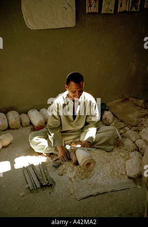 Alabaster souvenir factory on the west bank of the Nile River Luxor ...