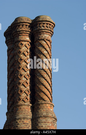Tudor Chimney Pots Albury Surrey UK Stock Photo - Alamy