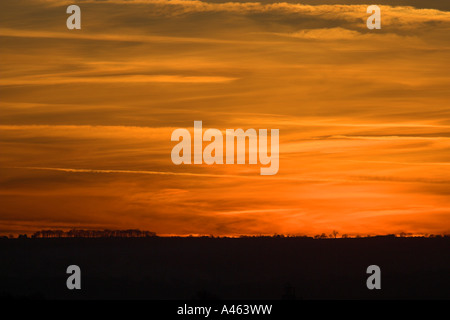 Sunset looking west from Todwick, South Yorkshire, England Stock Photo ...