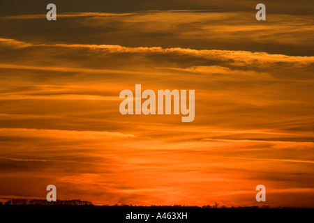 Sunset looking west from Todwick, South Yorkshire, England Stock Photo ...