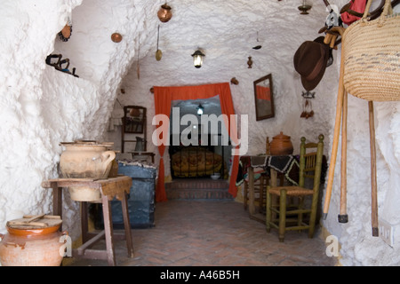 Inside a gypsy's cave house in the Sacromonte region of Granada ...