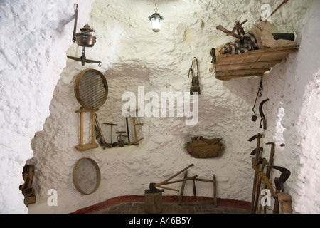 Inside a gypsy's cave house in the Sacromonte region of Granada ...