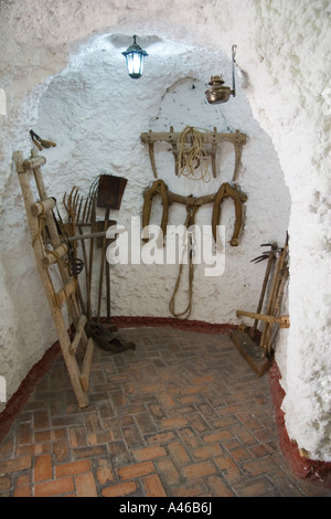 Inside a gypsy's cave house in the Sacromonte region of Granada ...