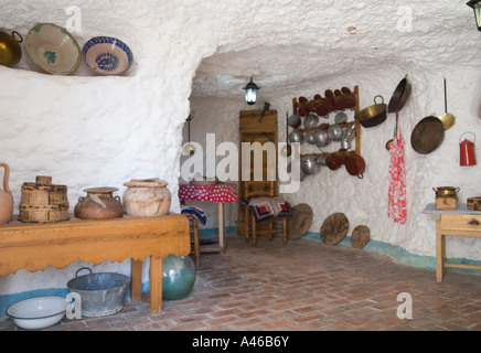 Inside a gypsy's cave house in the Sacromonte region of Granada Andalucia Spain Stock Photo - Alamy