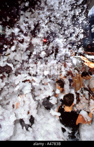 Foam party at Eden Club Ibiza Spain Stock Photo - Alamy