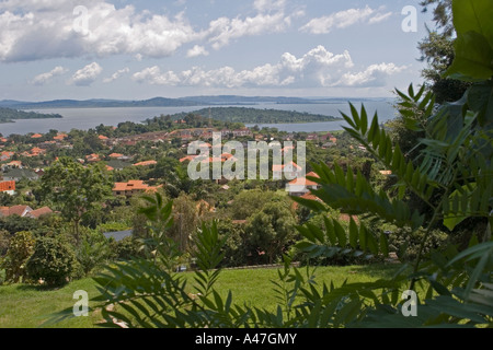 Panoramic view to South East of Kampala and Lake Victoria from Kololo ...