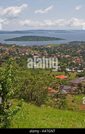 Panoramic view to South East of Kampala and Lake Victoria from Kololo ...
