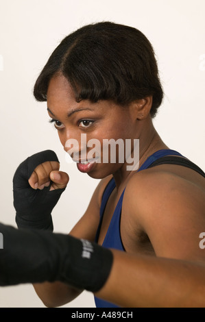 Female fighter practicing close up Stock Photo - Alamy