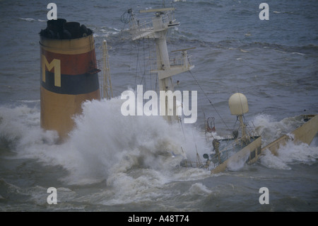braer oil tanker sinking off the shetland islands Stock Photo - Alamy