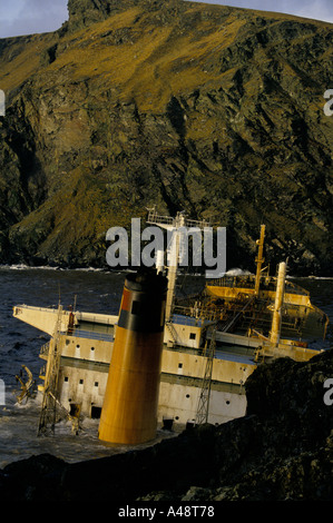 The Oil Tanker Braer aground on Shetland January 1993 The tanker was ...