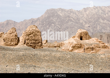 Ruins at the Subashi Ancient Buddhist Complex near Kuqa Xinjiang ...