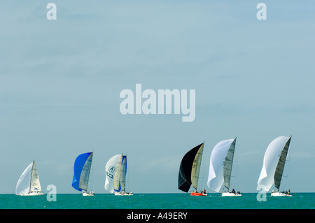 USA Florida Keys Sailboats racing in the annual Key West Race Regatta ...