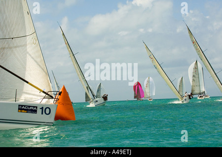 USA Florida Keys Sailboats racing in the annual Key West Race Regatta ...