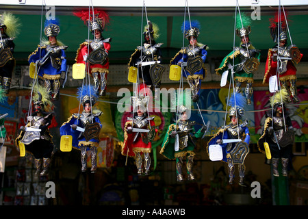 Puppet figures of Sicilian Knights on sale at the Roman amphitheatre in ...