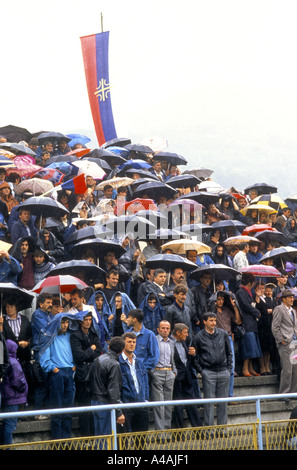 radovan karadzic serbian supporters at sds rally gorazde eastern bosnia ...
