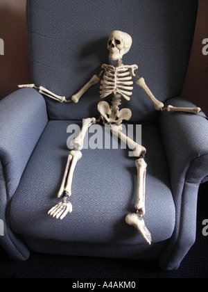 Skeleton Resting in Chair Stock Photo: 5994233 - Alamy
