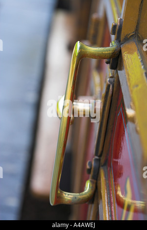 Door handle on victorian railway coach Stock Photo - Alamy