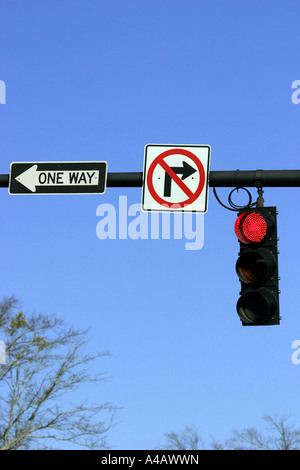 American Stop sign and right turn only Stock Photo - Alamy