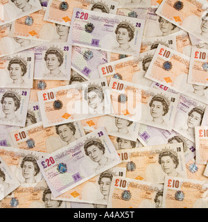 Used Ten and Twenty Pound Notes Stock Photo - Alamy