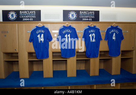 Changing room of Chelsea Football Club at Stamford Bridge Stadium Stock ...