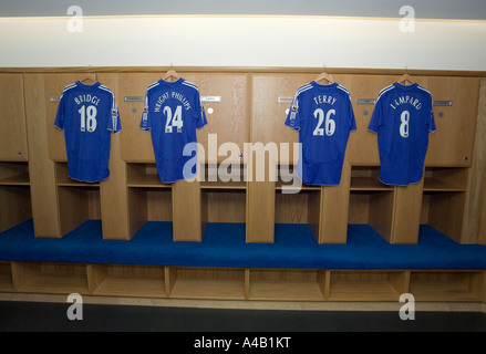 Changing room of Chelsea Football Club at Stamford Bridge Stadium Stock ...