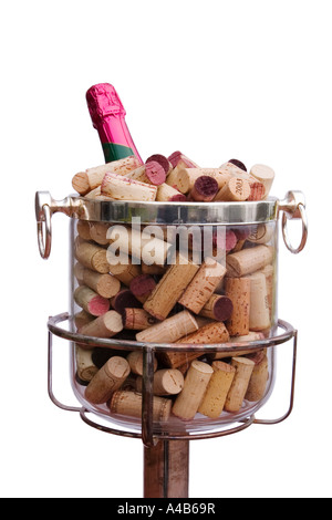 bottle of pink wine with a cork on a wooden background Stock Photo - Alamy