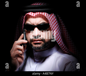 Saudi Arabia Old Man With Moustache Wearing Glasses Stock Photo - Alamy