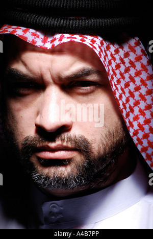 Saudi Arabia Old Man With Moustache Wearing Glasses Stock Photo - Alamy