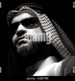 Saudi Arabia Old Man With Moustache Wearing Glasses Stock Photo - Alamy