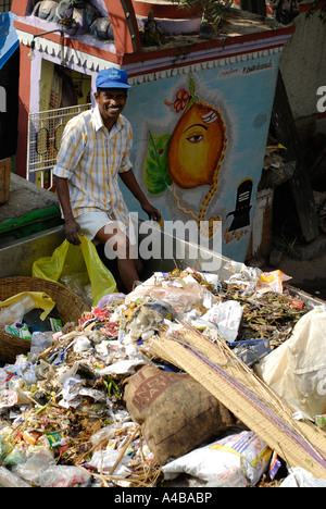 Stock image of garbage collection in Chennai slum Tamil Nadu India ...