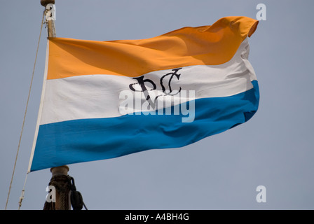 The flag of the Dutch East India Company flying on the replica ship The ...