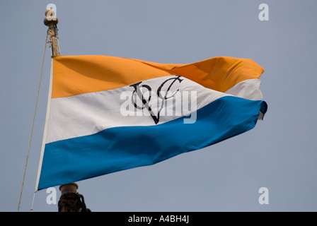 The flag of the Dutch East India Company flying on the replica ship The ...