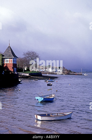 The waterfront and the estuary of the River Teign in Teignmouth on the ...