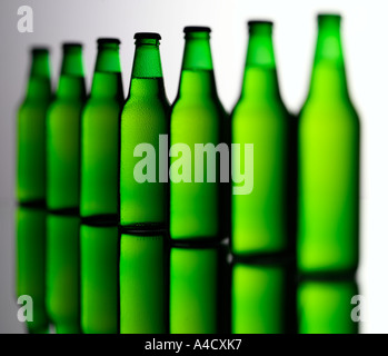 Green bottles of beer Stock Photo - Alamy