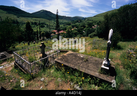 Gravestone at the graveyard in Pilgrim's Rest, an old Gold mining Stock ...