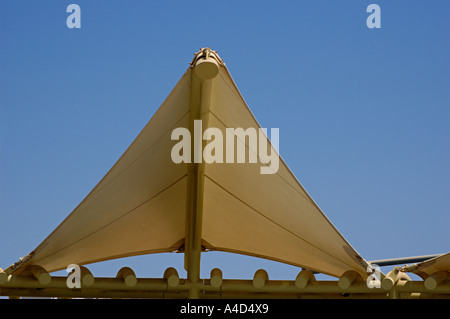 Futuristic sun shade on Corniche Abu Dhabi UAE Stock Photo - Alamy