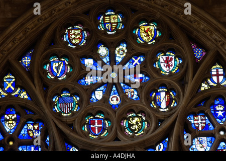 St Albans Abbey Stained Glass Windows Stock Photo: 6295196 - Alamy