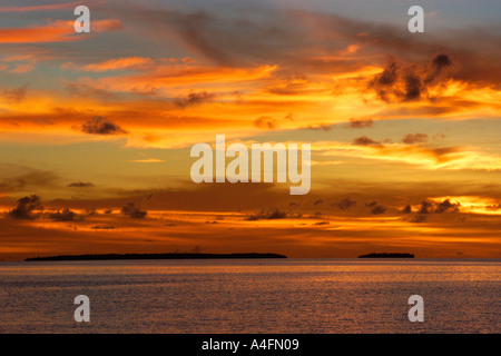 Sunset and island Namu atoll Marshall Islands N Pacific Stock Photo - Alamy