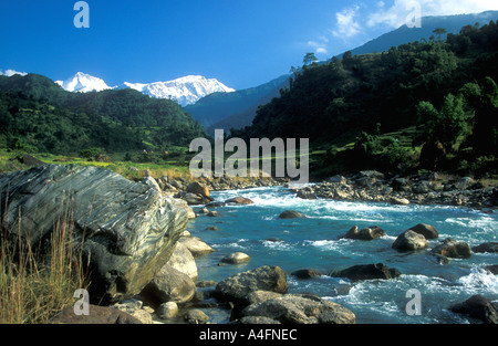 Himalaya Annapurna Region Siklis Trek Madi Khola River Nepal Asia Stock ...