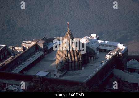 Neminath Jain temple with small shrine in the foreground, Mt. Grinar ...