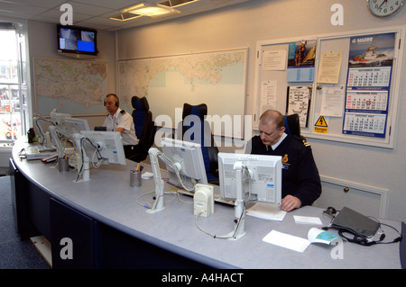 Coastguard control room, Headquarters, Weymouth Dorset, Britain UK ...
